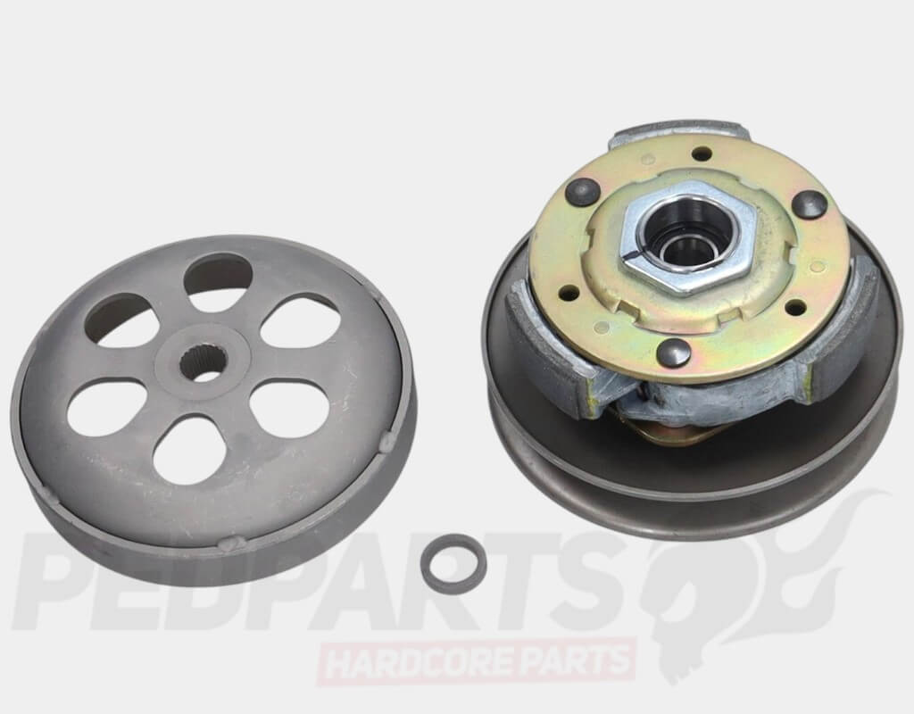 Rear Pulley & Clutch Bell- Piaggio 125cc (Non-Rolling Nut) | Pedparts UK